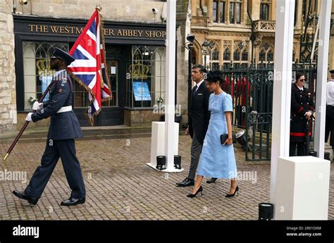 Britains Prime Minister Rishi Sunak And His Wife Akshata Murty Arrive