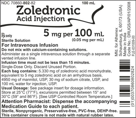 Zoledronic Acid Injection Fda Prescribing Information Side Effects