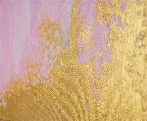 Pintura Abstracta De Oro Rosa Pintura Abstracta Pintura Etsy