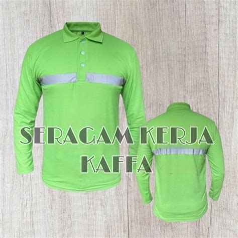 Jual Kaos POLO Kerah Panjang Safety Baju Bengkel Kaos Perusahaan HIJAU