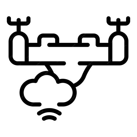 Premium Vector Wireless Drone Icon Outline Wireless Drone Vector Icon For Web Design Isolated