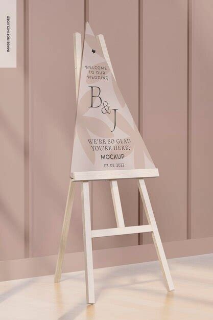 Premium Psd Triangular Wedding Sign Mockup Left View