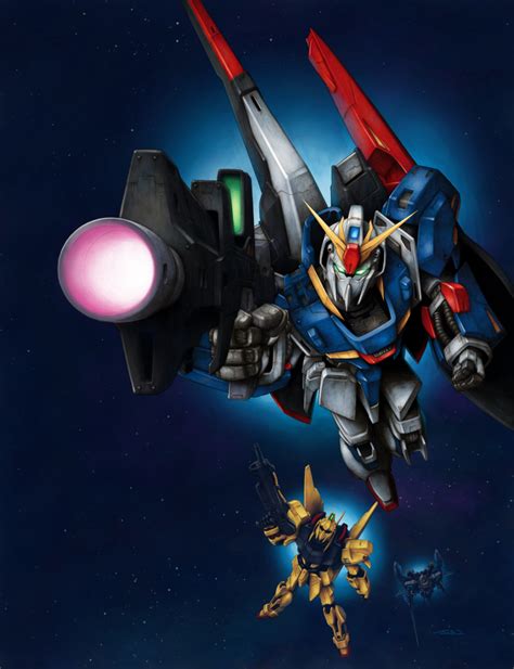 Zeta Gundam Hyaku Shiki And Super Gundam Gundam And 1 More Drawn By