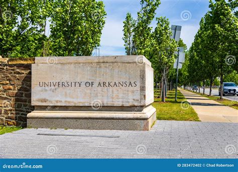 University Of Arkansas Sign In Fayetteville Ar Editorial Photography