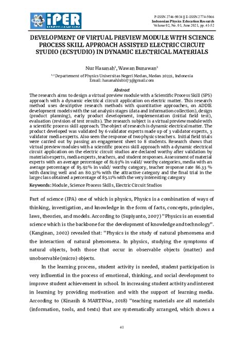 Pdf Virtual Preview Module Development With A Skill Approach Application Assisted Science