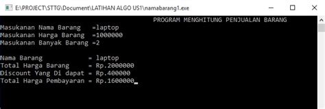 TUTORIAL Program C Menghitung Penjualan Barang