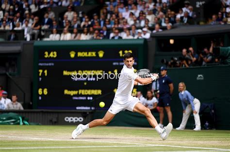 Novak Djokovic V Roger Federer Centre Court Wimbledon Final 2019 Images