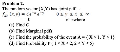 Solved Problem 2 The Random Vector X Y Has Joint Pdf