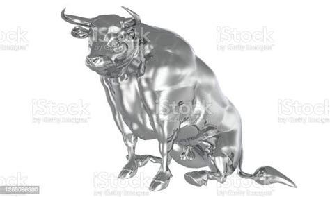 흰색 배경 3d 일러스트에 고립 된 흰색 금속 황소 0명에 대한 스톡 사진 및 기타 이미지 0명 2021년 3차원 형태