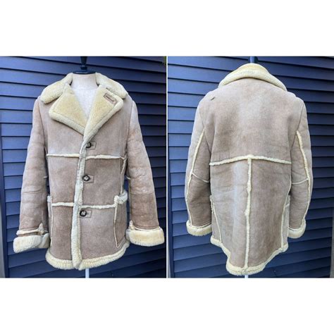 Vintage 46 Lakeland Genuine Shearling Sheepskin Leather Ranch Coat