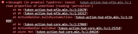 console error with token action hud pf2e · issue 8865 · foundryvtt