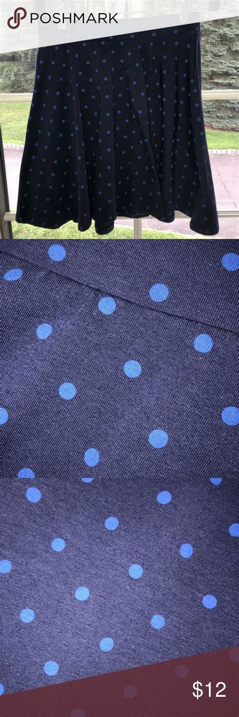 Navy Blue Polka Dot Skater Skirt