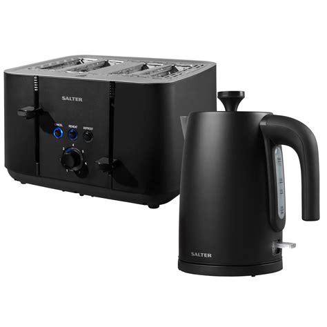 Shop Salter Kuro 17l Kettle And 4 Slice Toaster Set Black