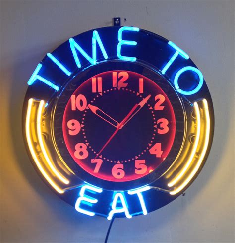 Clock Neon Logo At Kristie Cummings Blog