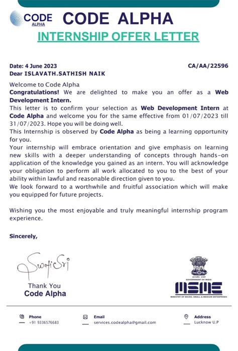 Hello Connections👋 Im Glad To Shere That I Received An Internship