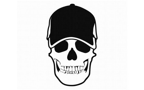 Skull Wearing A Baseball Cap Svg Dxf Vector Eps Clipart Cricut By Crafteroks Thehungryjpeg