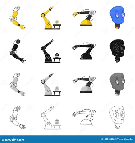 Vector Design Of Robot And Factory Logo Collection Of Robot And Space