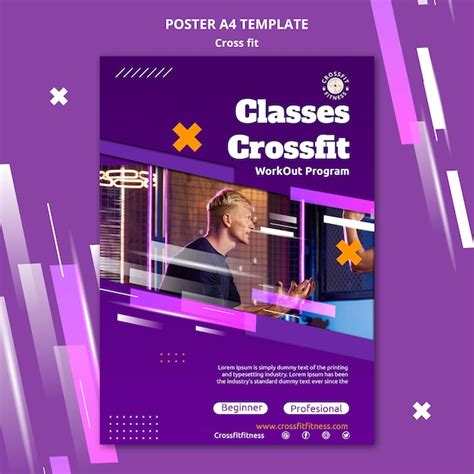 Free Psd Physical Exercise Classes Vertical Poster Template With