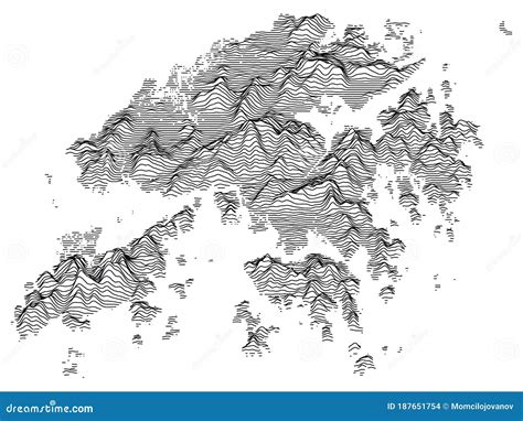 Relief Map Of Hong Kong Special Administrative Region Stock Vector