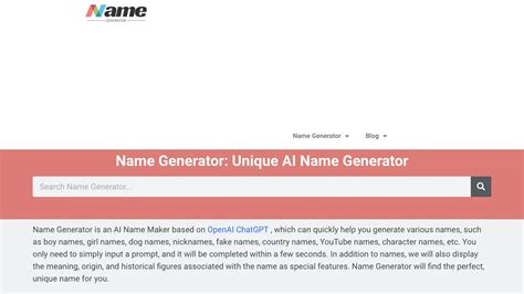 Name Generator Bestofai