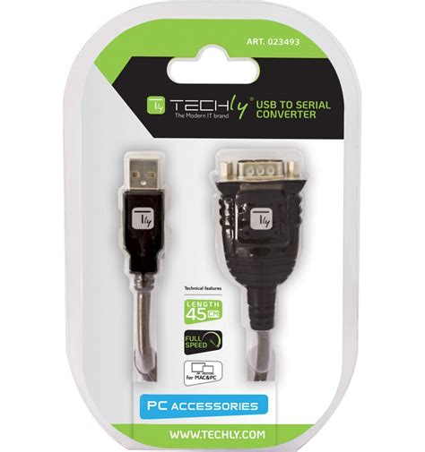 Convertitore Adattatore Techly Da USB A Seriale In Blister IDATA USB SER 2T Techly