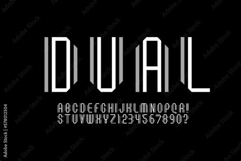 Tech Font Alphabet From Double Line Minimal Technology Style Letters