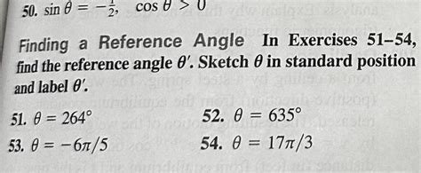 Solved Finding A Reference Angle In Exercises 51 54 Find