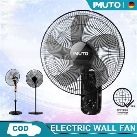 Imuto Wall Fan Stand Fan 16 Electric Fan Strong Wind Remote Control Oscillating 8desk Fan