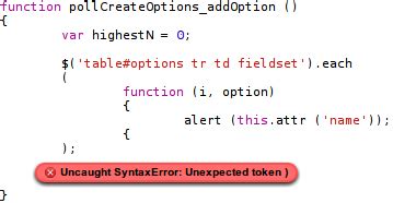 Javascript Uncaught Syntaxerror Unexpected Token According To Chrome S Console Stack
