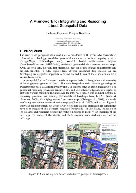 Pdf A Framework For Integrating And Reasoning About Geospatial Data