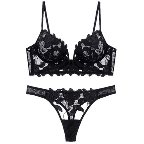 Womens Laced Lingerie Knickers And Bra Set