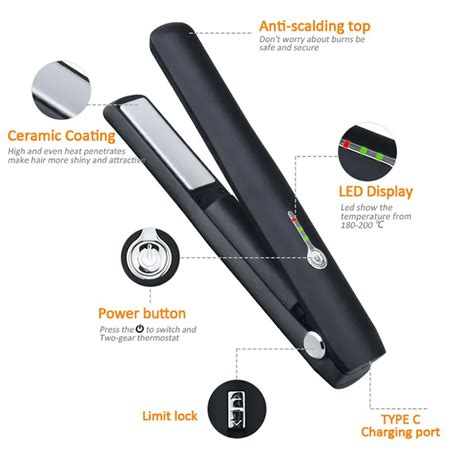 Flat Iron Rechargeable Cordless Usb Powered Wireless Hair Straightener