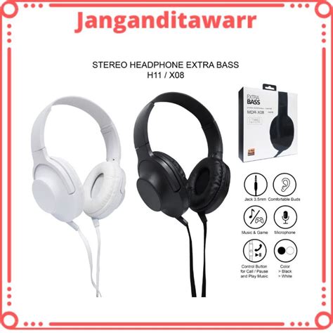 Jual Headphone Bando Branded Stereo Extra Bass H X Headphone Komputer Gadget Shopee Indonesia