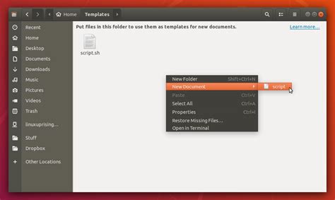 Ubuntu 2010 2004 Or 1804 Add New Document Nautilus Context Menu
