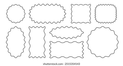 Set Doodle Rectangle Zig Zag Wave Stock Vector Royalty Free 2436825635 Shutterstock