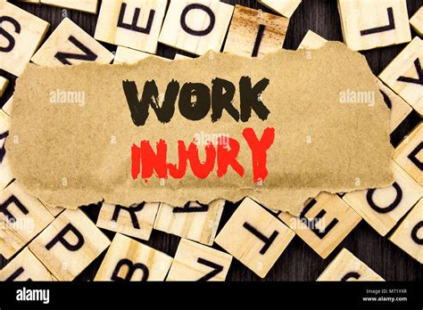 Handwriting Announcement Text Showing Work Injury Concept Meaning Bad