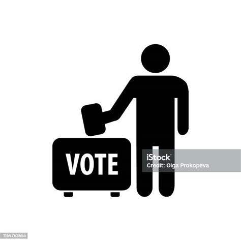 투표 아이콘 개념입니다 투표용지 상자에 종이를 넣는 손 Referendum에 대한 스톡 벡터 아트 및 기타 이미지 Referendum 구멍 단순함 Istock