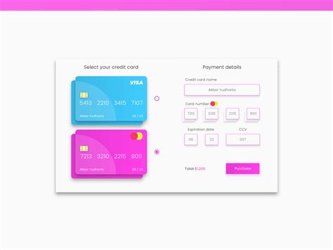 Credit Card UI Payment By Akbar Yudharta On Dribbble