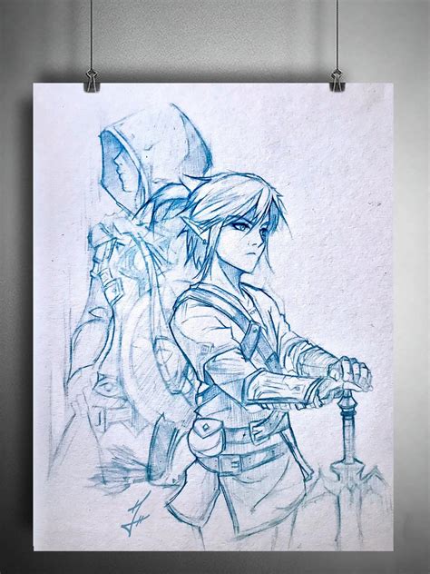 BOTW Link Sketch Limited Edition Fine Art Print Etsy