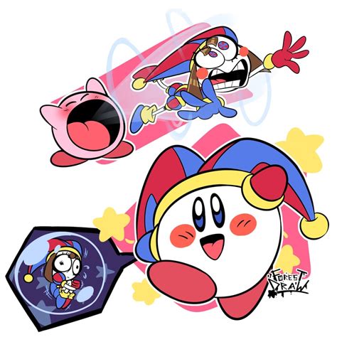 Kirby And Pomni Kirby And 1 More Drawn By Uncleforest Danbooru