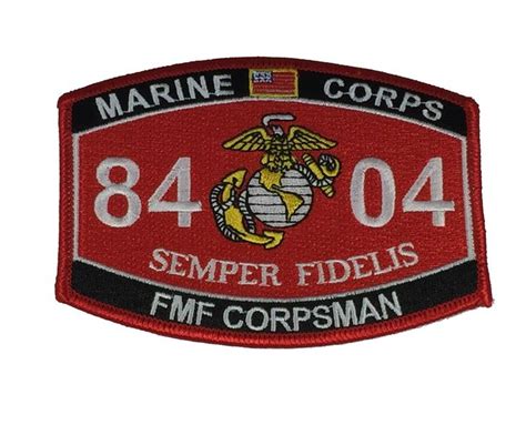 Marine Corps 8404 Fmf Corpsman Semper Fidelis Mos Patch Vivid Colors Veteran Owned Business