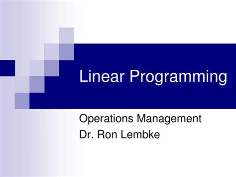 PPT Linear Programming PowerPoint Presentation Free Download ID 1743406