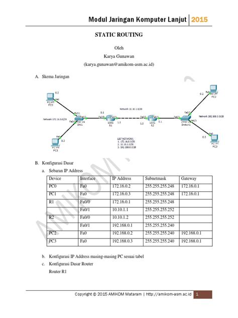 Modul Jaringan Komputer Lanjut Static Routing Download Free Pdf