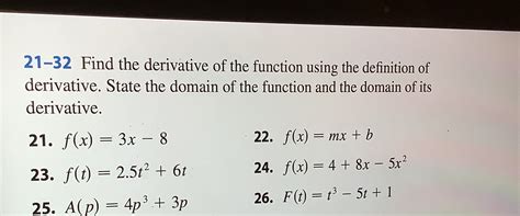 Solved 21 32 ﻿find The Derivative Of The Function Using The