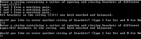Solved My C Program That Uses Stacks To Match Brackets