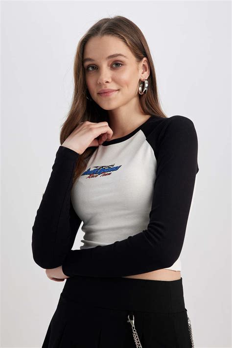 Beyaz Kadın Coool Fitted Ribana Uzun Kollu Tişört 2774661 Defacto