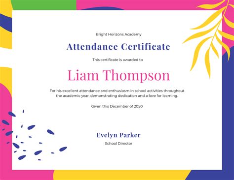 Free Printable Attendance Certificate Templates To Customize Online