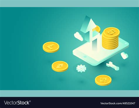 Mobile Social Media Bitcoin Monitoring Concept Vector Image