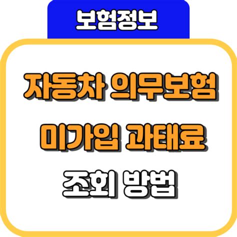 자동차 의무보험 미가입 과태료 조회 방법 인포머니 자동차 의무보험 미가입 과태료 조회 방법 인포머니