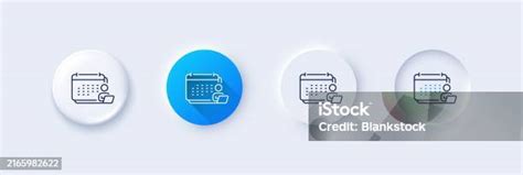 회계 달력 선 아이콘입니다 연례 보고서 서명 선 아이콘 벡터 3차원 형태에 대한 스톡 벡터 아트 및 기타 이미지 3차원 형태 고급 그라데이션 Istock